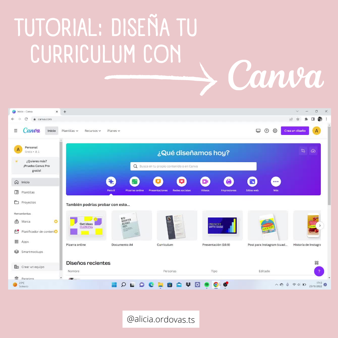 Tutorial cómo diseñar el Curriculum con Canva